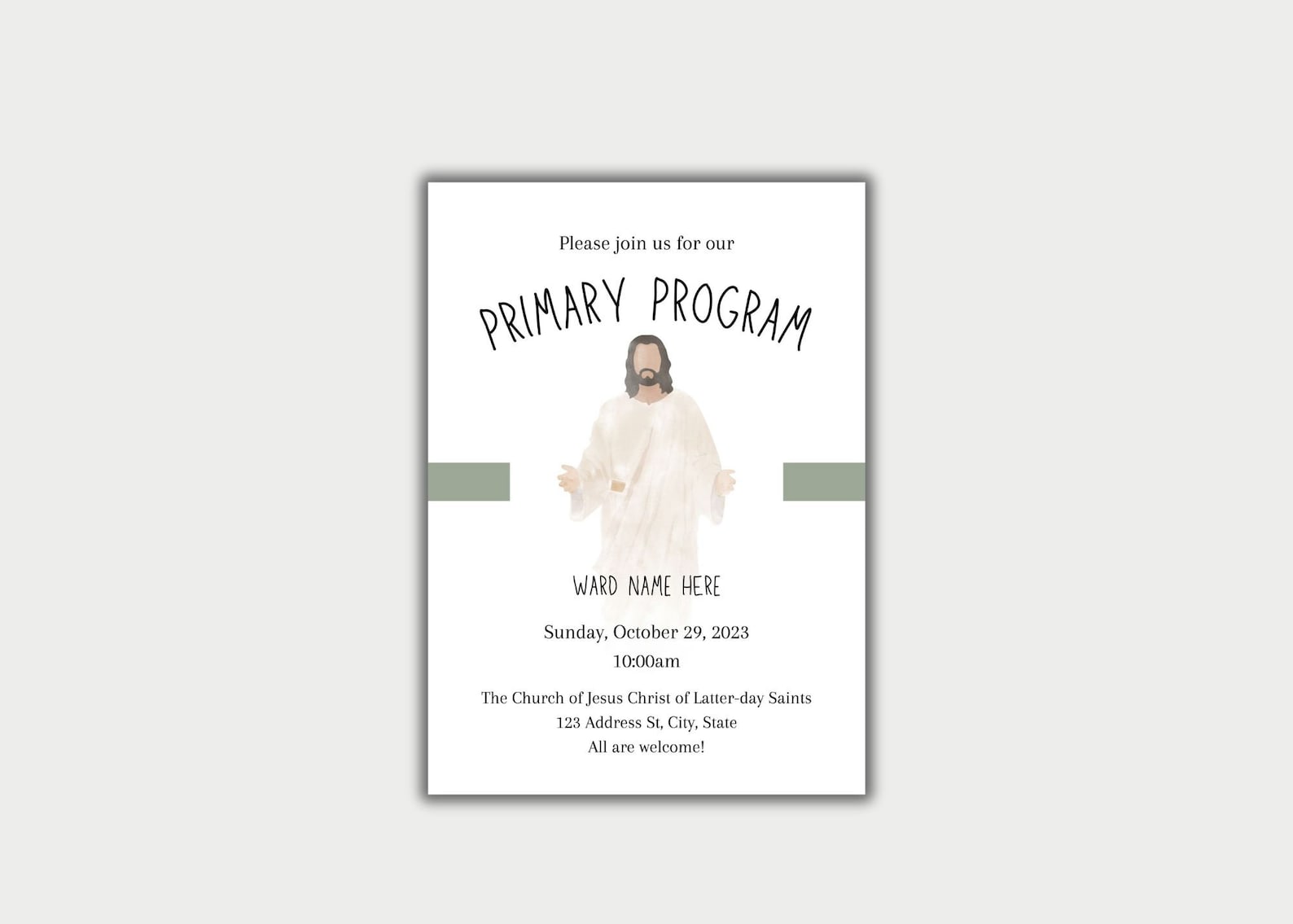 Primary Program Invitation | LDS Primary Program Invitation Template ...