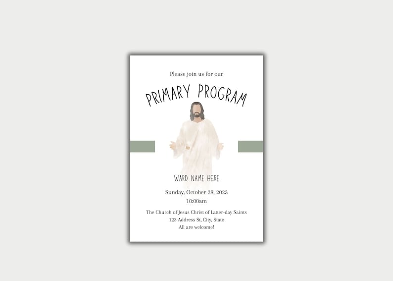 Primary Program Invitation | LDS Primary Program Invitation Template ...