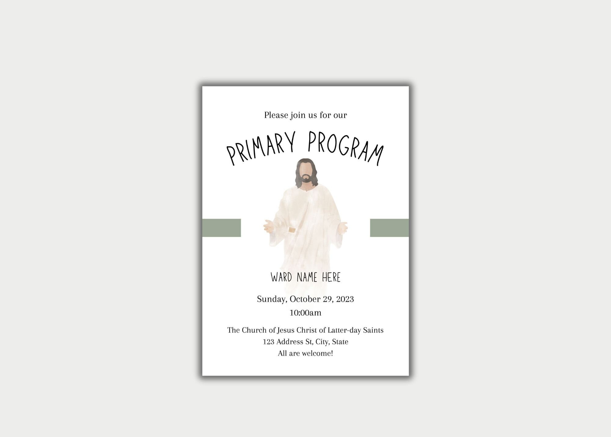 Primary Program Invitation | LDS Primary Program Invitation Template ...