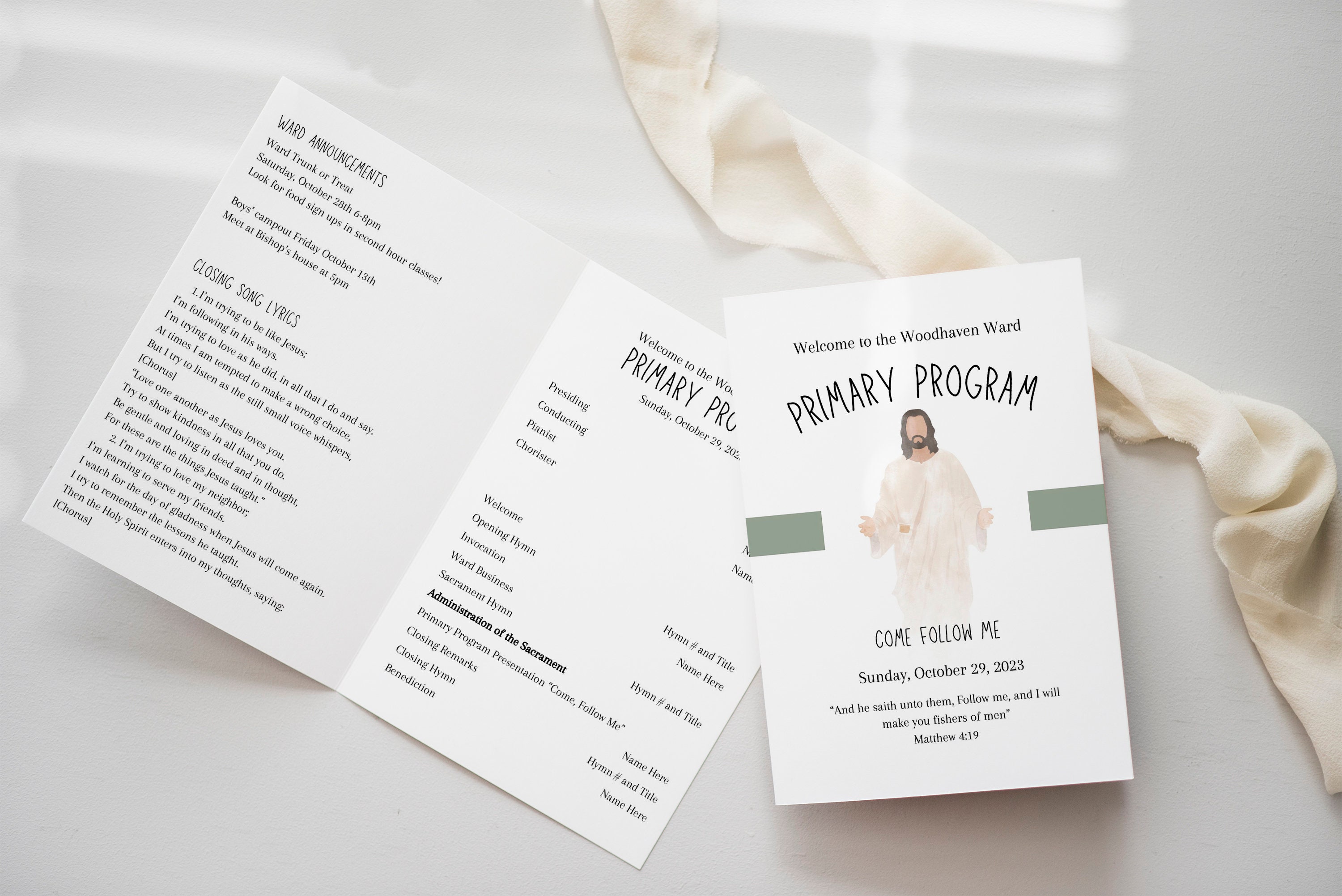 Primary Program for Sacrament Meeting | LDS Primary Program Template ...