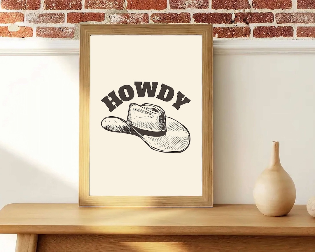 Howdy Digital Art Print Howdy Wall Art Howdy Print Western Art Print ...