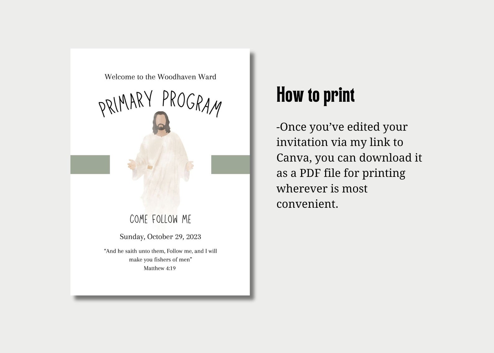 Primary Program for Sacrament Meeting | LDS Primary Program Template ...