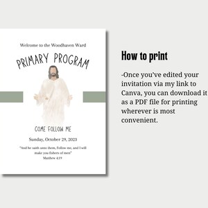 Primary Program for Sacrament Meeting | LDS Primary Program Template ...