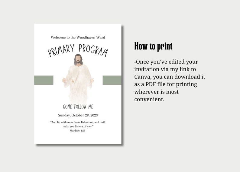 Primary Program for Sacrament Meeting | LDS Primary Program Template ...