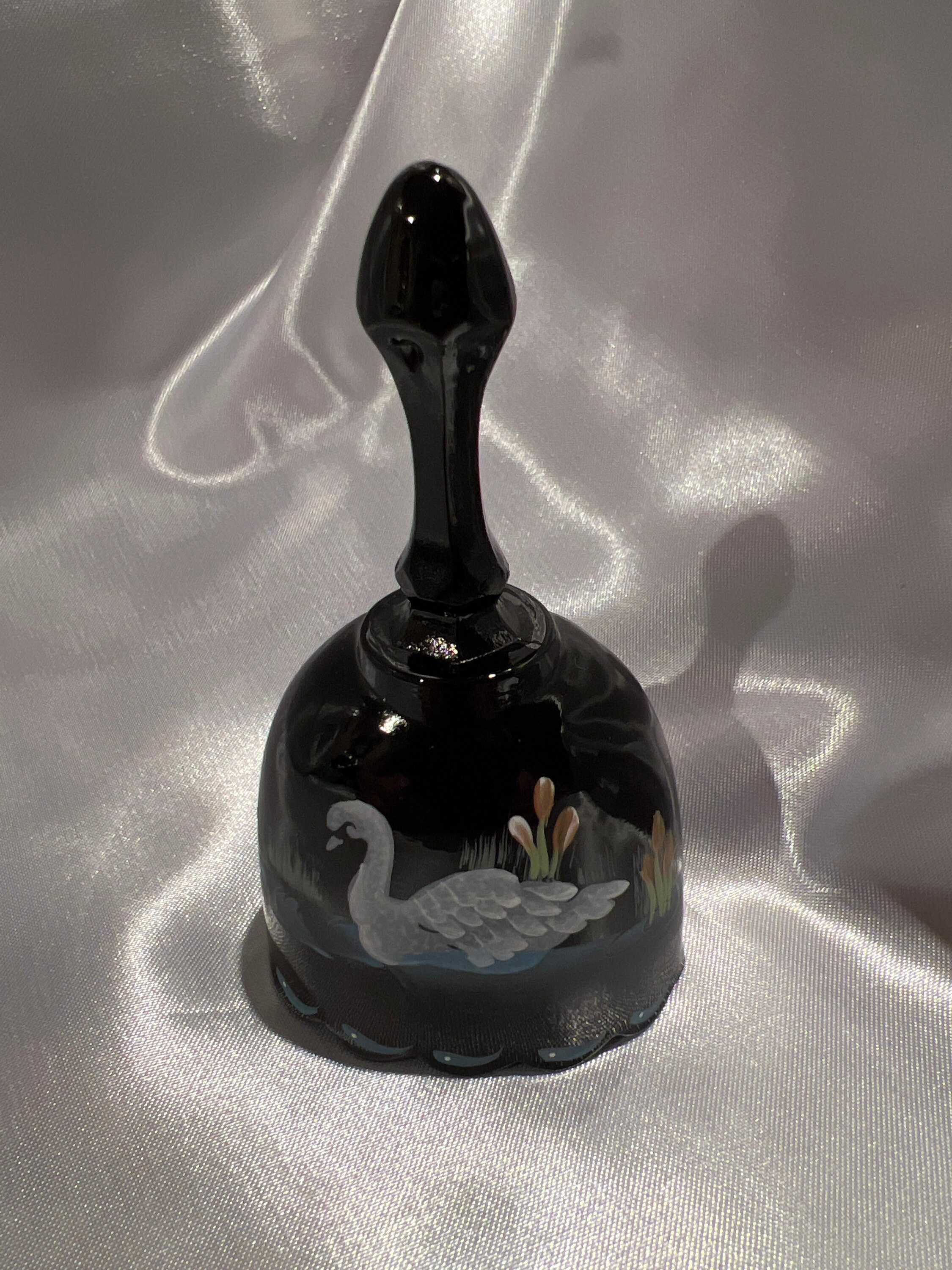 Rare Fenton Black Swan Bell - Etsy