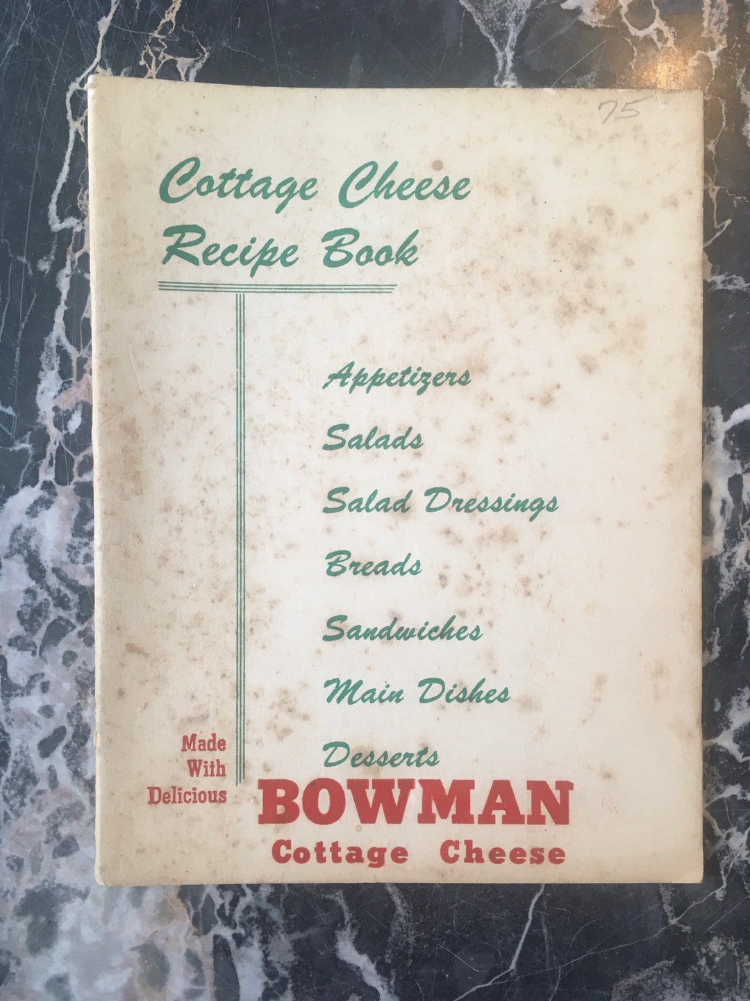 Cottage Cheese Recipe Book Bowman Cottage Cheese Vintage Book - Etsy