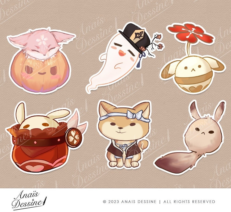 Genshin Impact Vinyl Sticker Set | Dodoco | Jumpy-dumpty | Klee Bomb ...