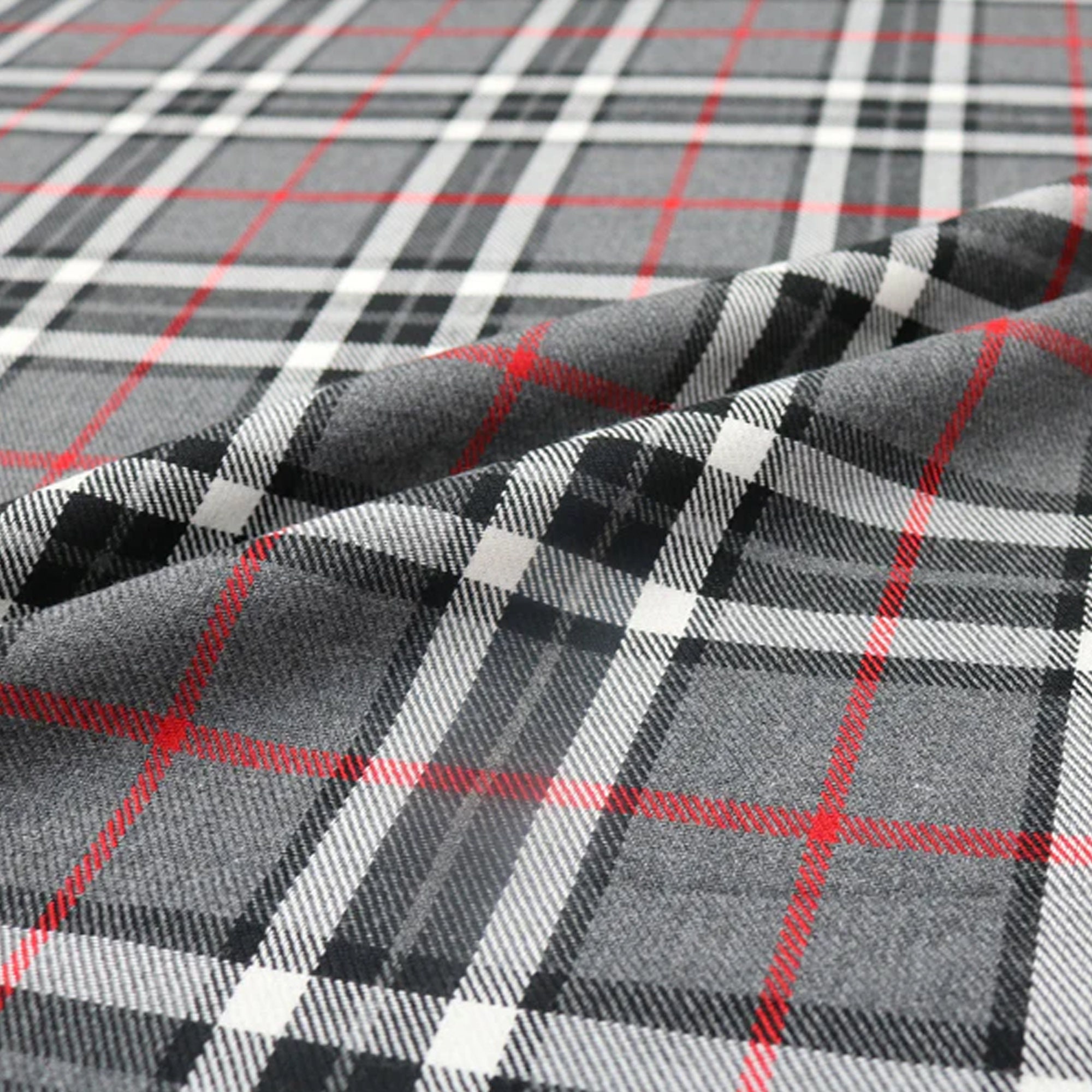 Check Tartan Fabric Thomson Grey Pattern Polyviscose Christmas Festival ...