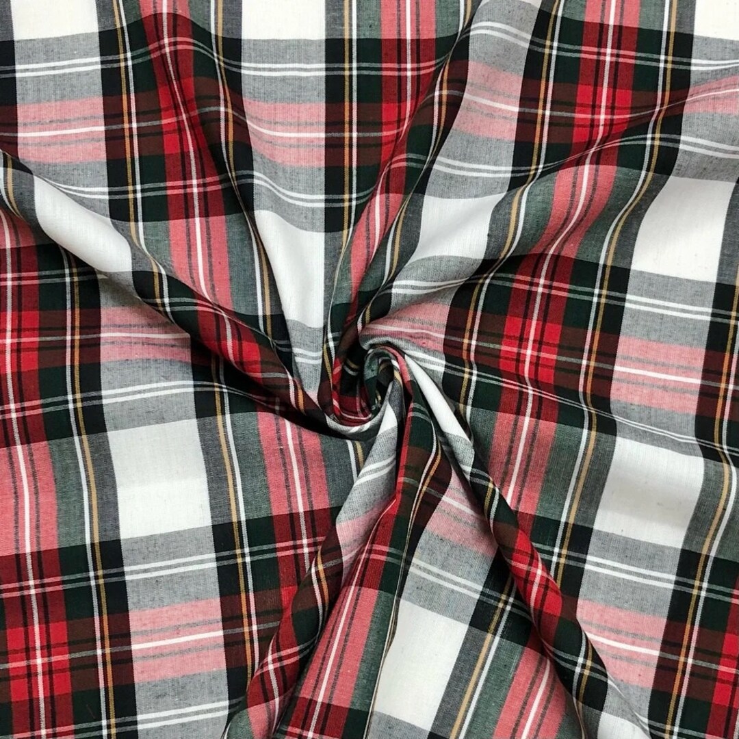 Polycotton Tartan Karo Tartan Stoff Kleid Stewart Muster Polyester ...
