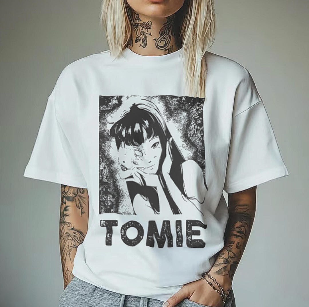 Tomie Anime Vintage Retro Junji Manga Oversize Deep Drop Shoulder Tee ...