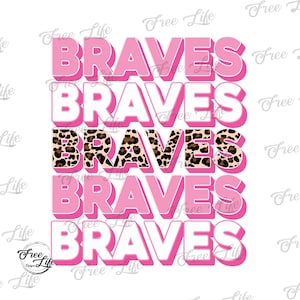 Braves PNG Download, Pink Braves Digital Art Download, Braves Mascot ...