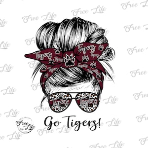 Tigers PNG Download, Tigers Messy Bun Digital Art Download, Tigers ...