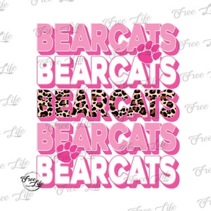 Bearcats PNG Download, Pink and Leopard Bearcats School Mascot ...