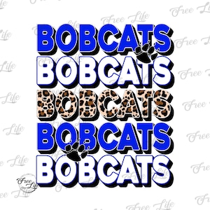 Bobcats PNG Download Blue Bobcats Digital Art Download - Etsy