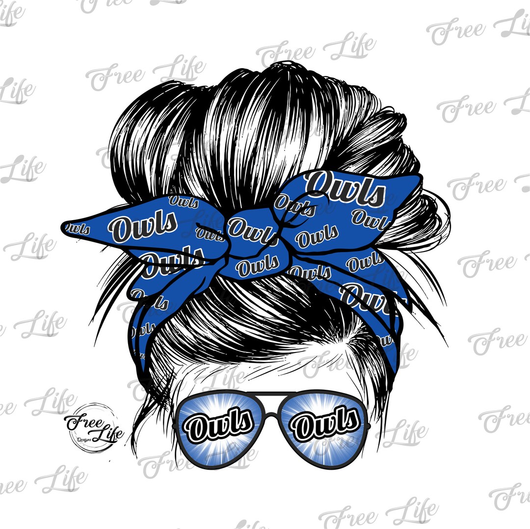 Owls PNG Download, Owls Messy Bun Digital Art Download, Owls Mascot ...