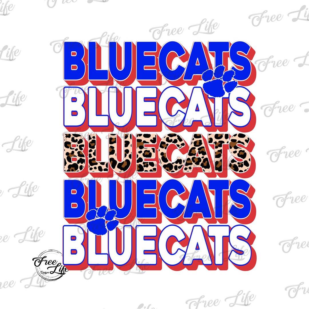 Bluecats PNG Download, Blue and Red Bluecats School Mascot, Bluecats ...