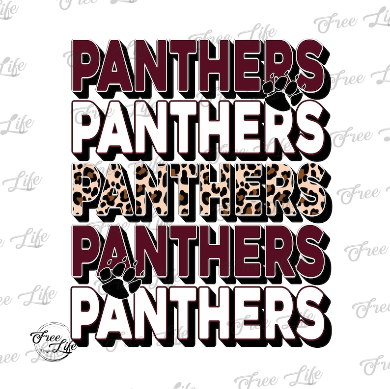 Panthers PNG Download, Maroon and Leopard Panthers School Mascot Png ...