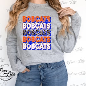 Bobcats PNG Download, Orange and Blue Bobcats Digital Art Download ...