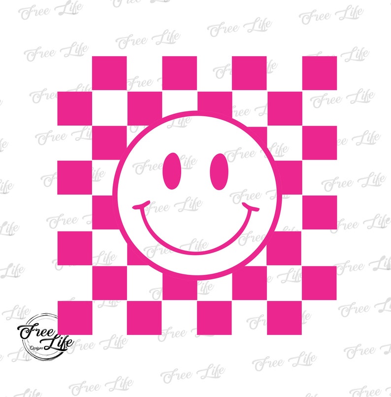 Checkered Smiley PNG Smiley Digital Art Download Smile PNG - Etsy