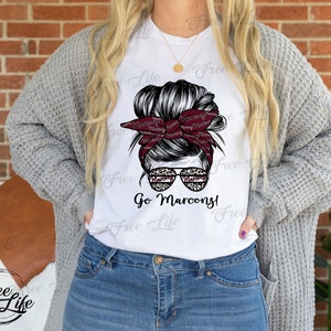 Maroons PNG Download, Maroons Messy Bun Digital Download, Maroons ...