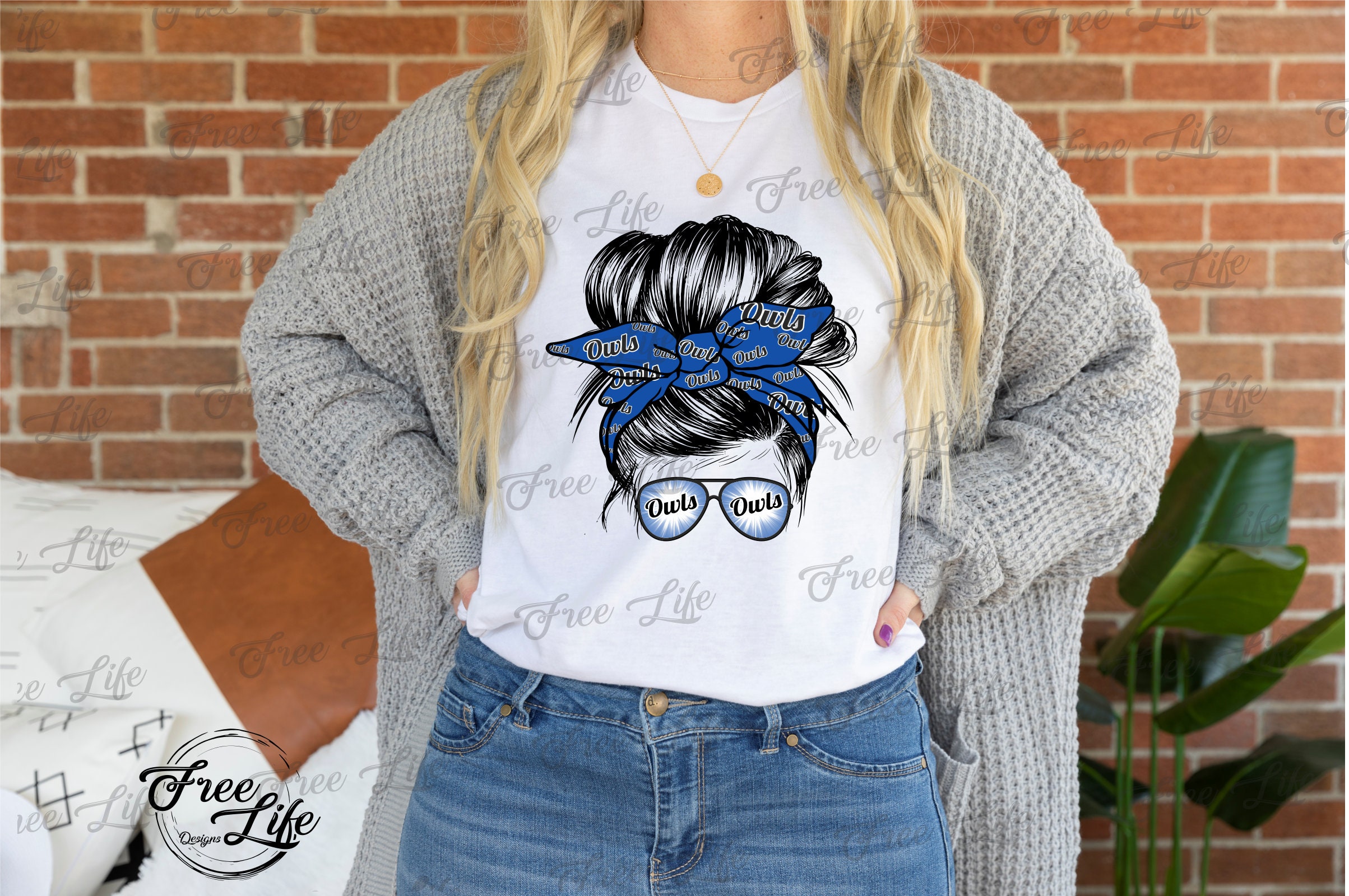 Owls PNG Download, Owls Messy Bun Digital Art Download, Owls Mascot ...