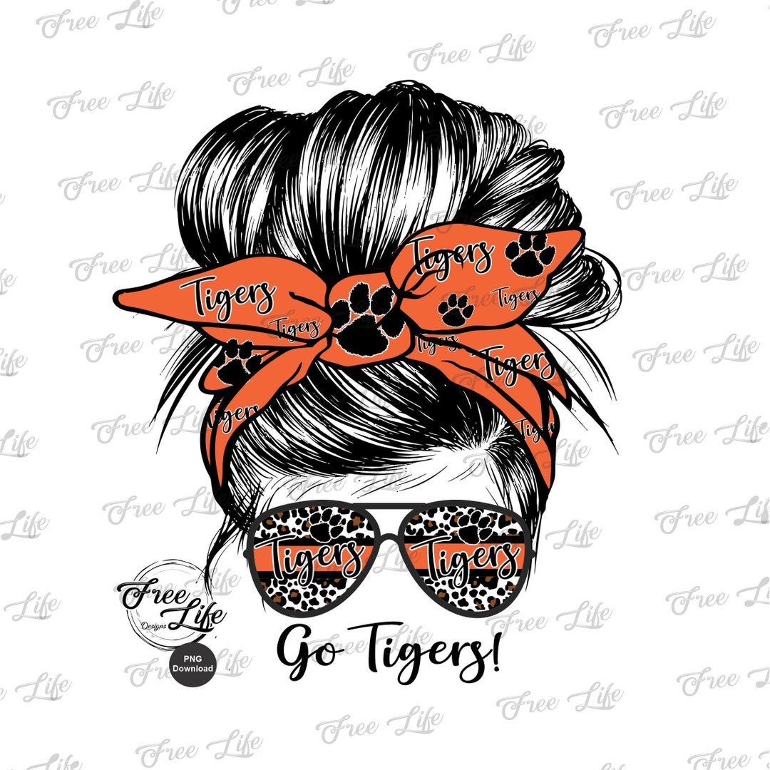 Tigers PNG Download, Tigers Messy Bun Digital Art Download, Tigers ...