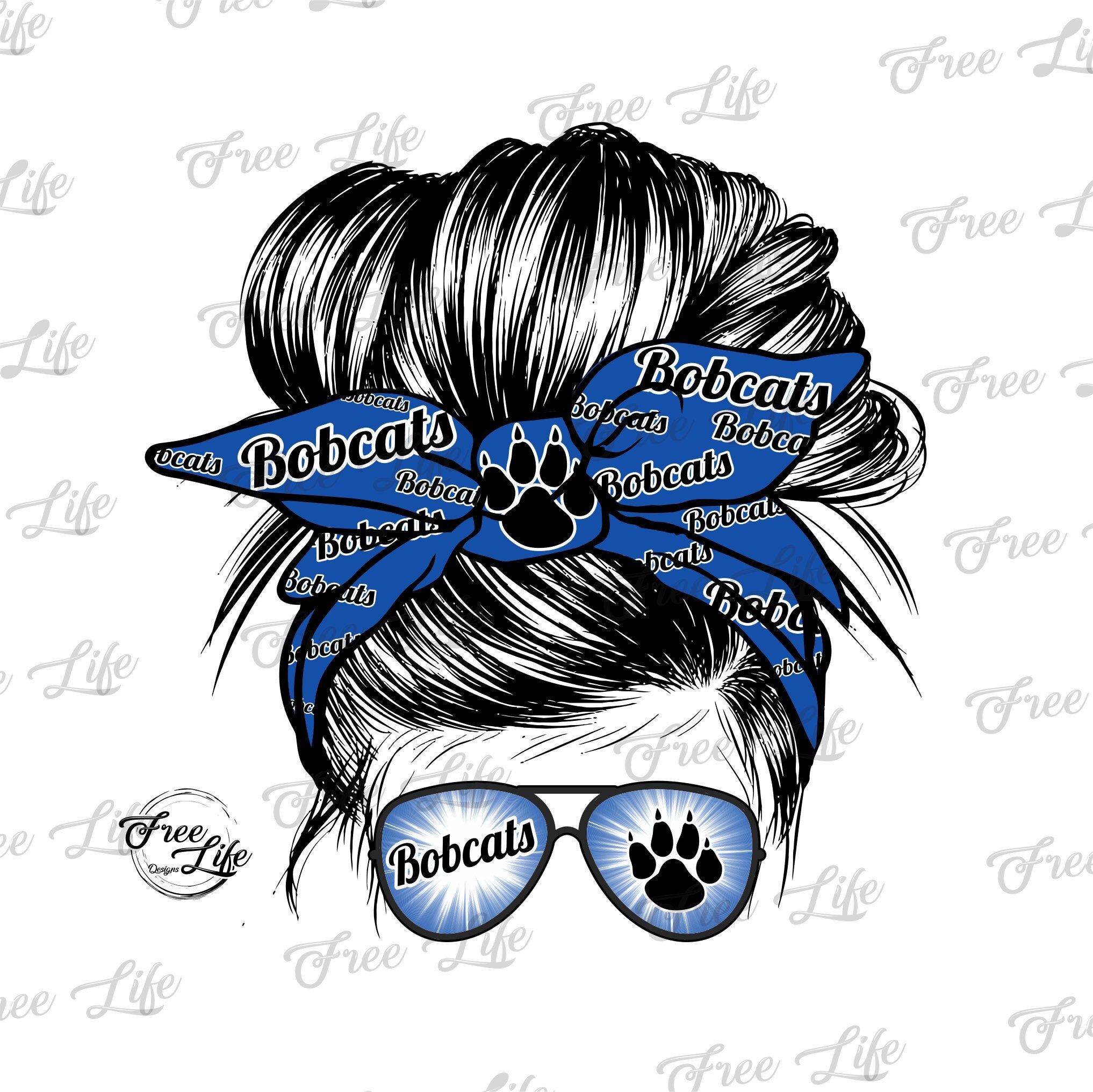 Bobcats PNG Download Blue Bobcats Digital Art Download - Etsy