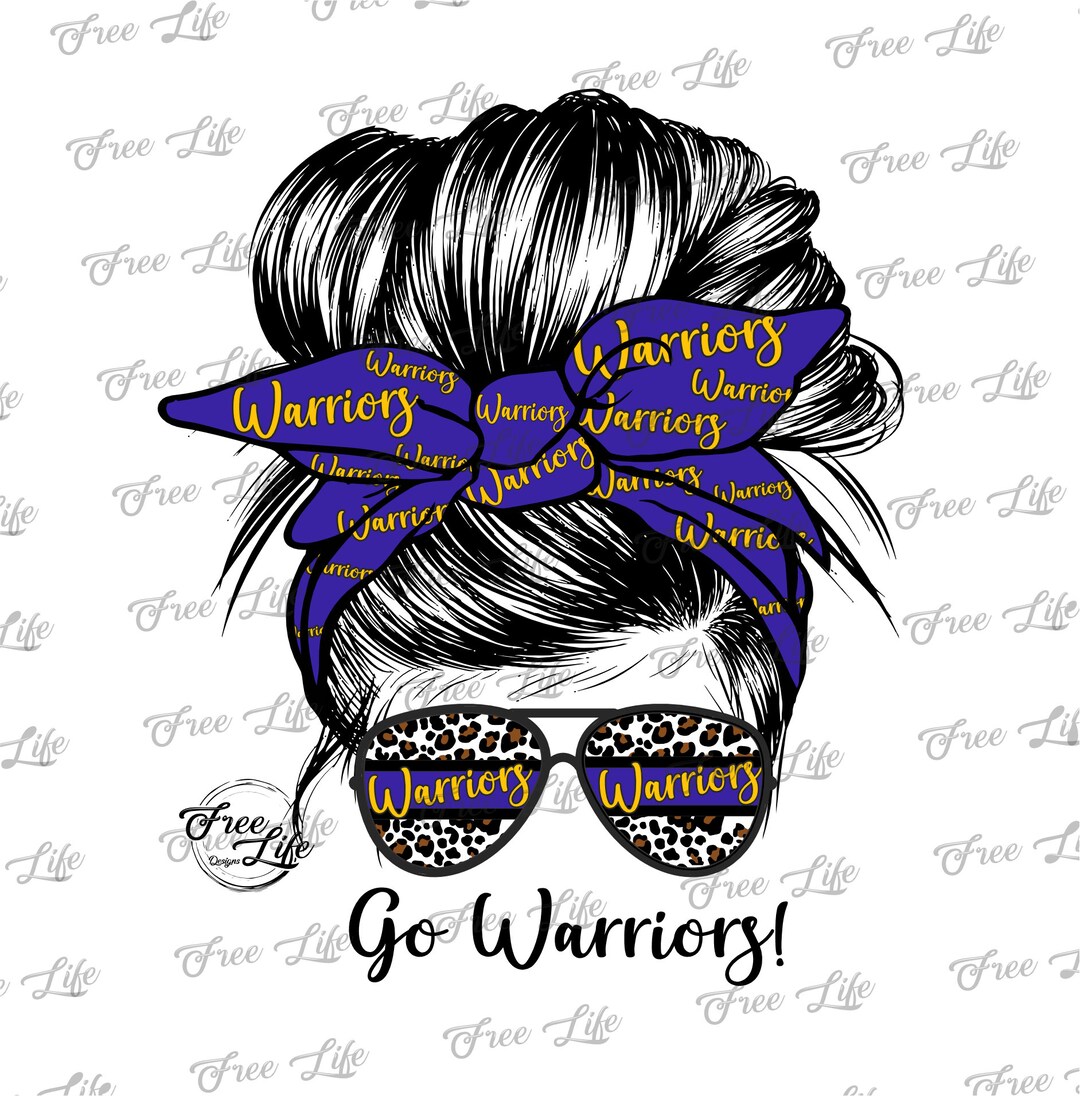 Warriors Messy Bun PNG Download, Warriors Digital Art Download ...