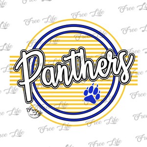 Panthers PNG Download, Yellow and Blue Panthers School Mascot Png ...