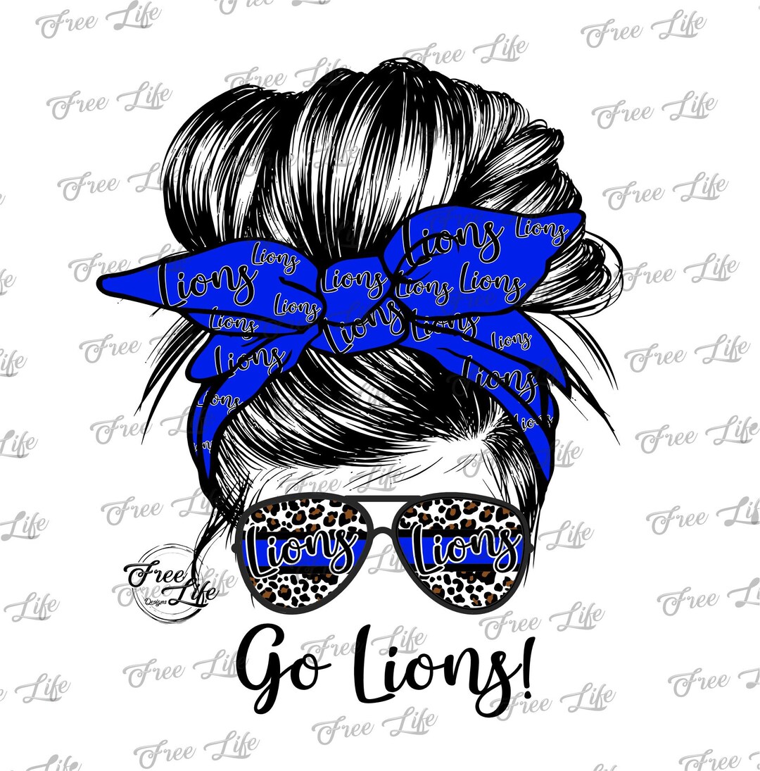 Lions PNG Download, Lions Messy Bun Digital Art Download, Lions Mascot ...