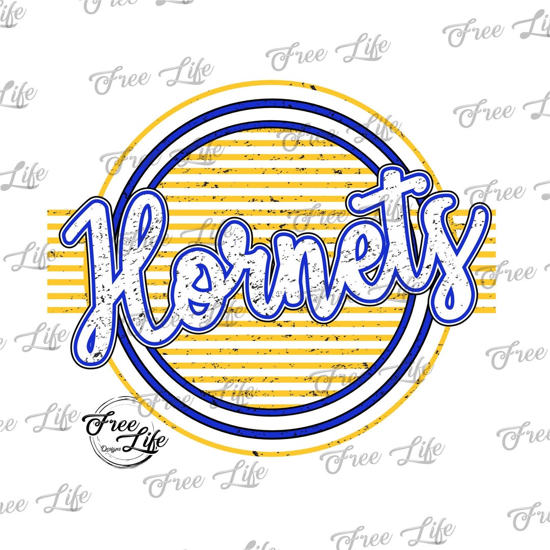 Hornets PNG Download, Gold Blue Hornets Digital Art Download, Hornets ...