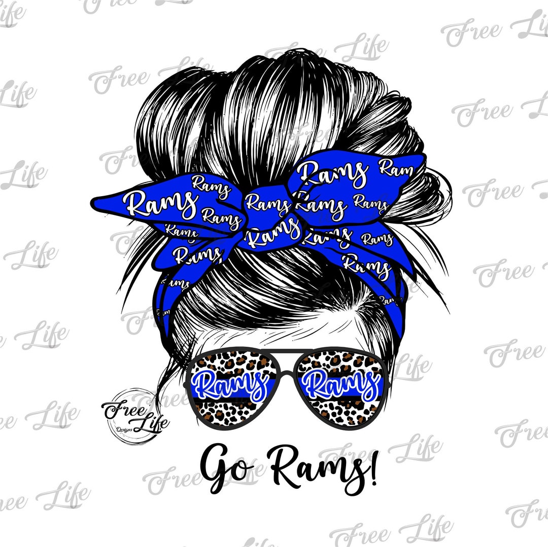 Rams PNG Download, Rams Messy Bun Digital Art Download, Rams Mascot ...
