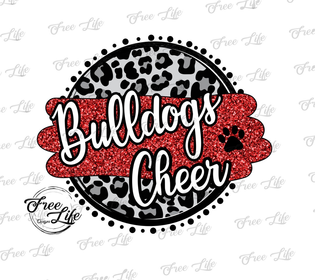 Bulldogs Cheer PNG Download, Bulldogs Leopard and Glitter Digital Art ...