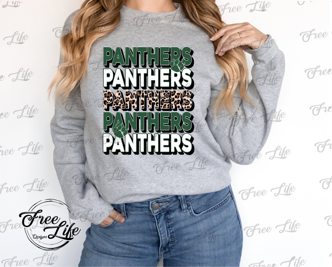 Panthers PNG Download Green and Leopard Panthers School - Etsy