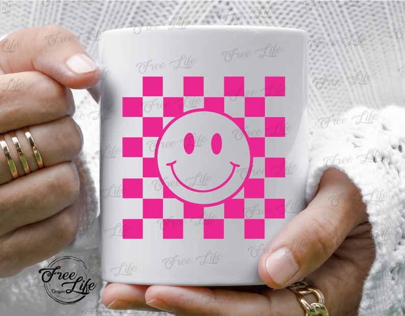 Checkered Smiley PNG Smiley Digital Art Download Smile PNG - Etsy