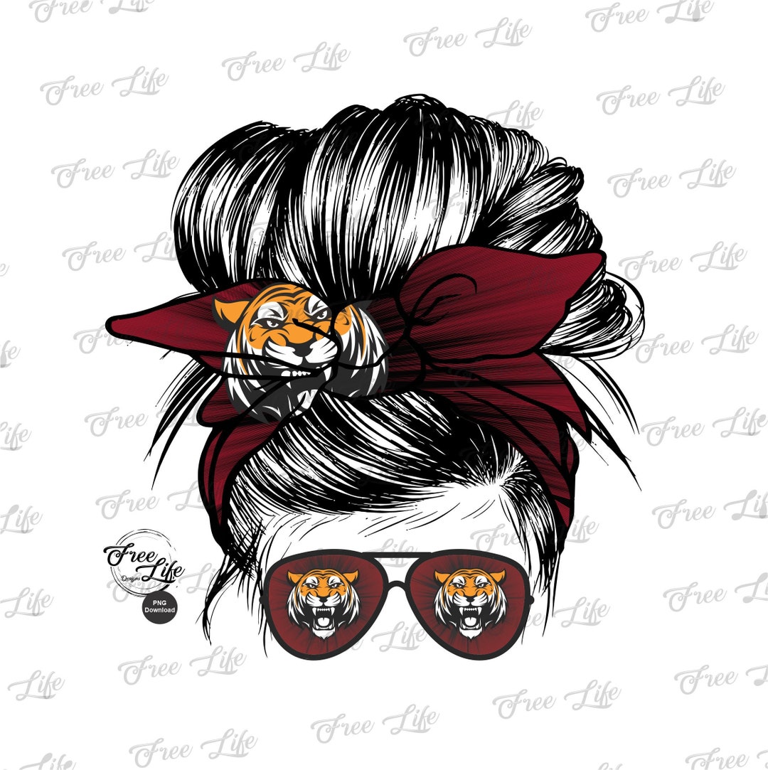 Tigers PNG Download, Tigers Messy Bun Digital Art Download, Tigers ...