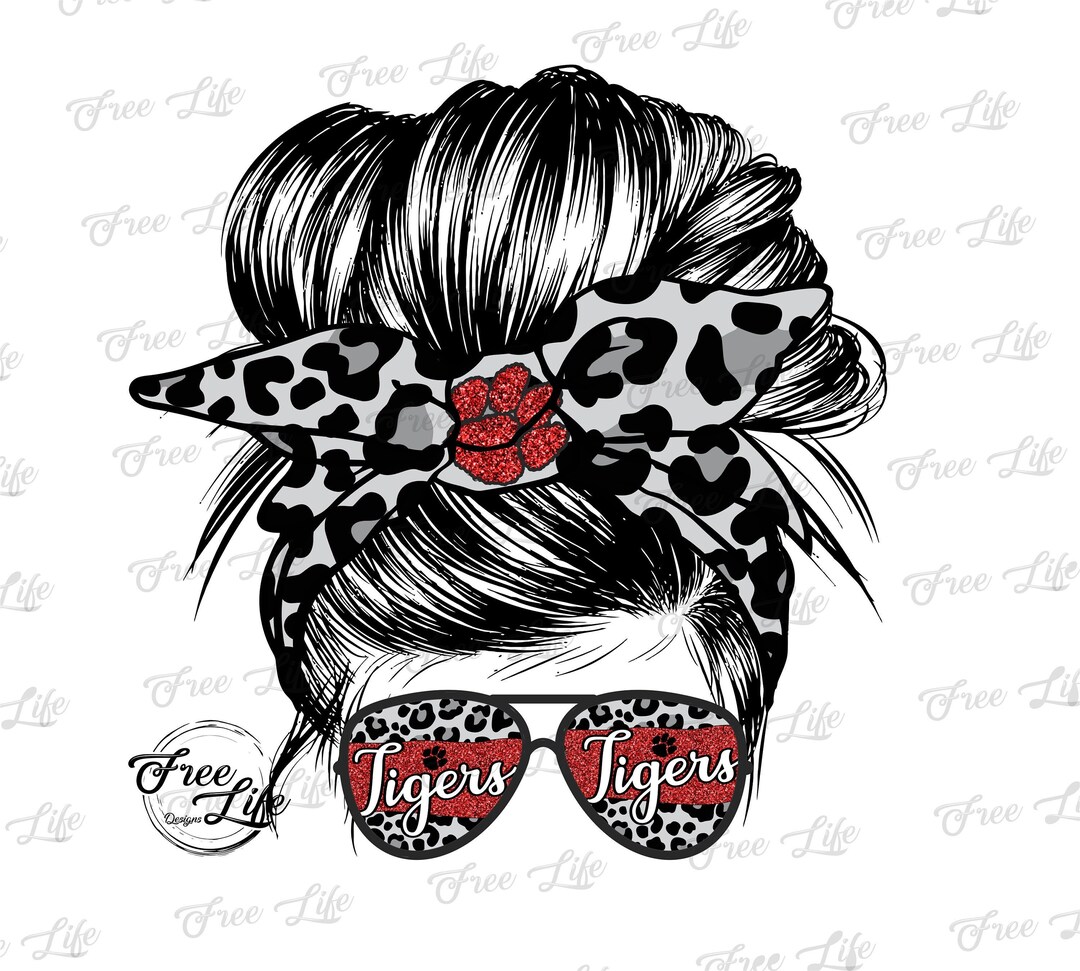 Tigers PNG Download, Tigers Messy Bun Digital Art Download, Tigers ...