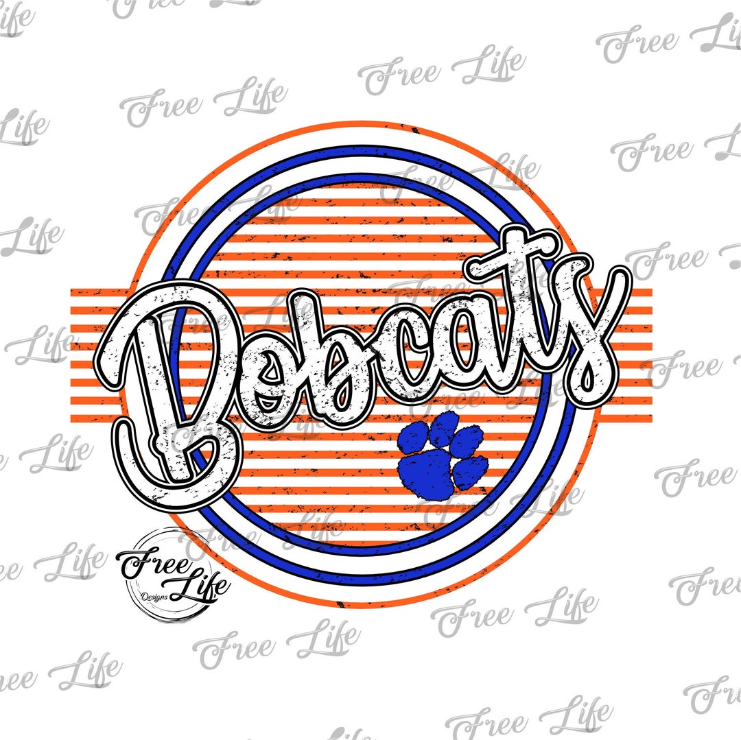 Bobcats PNG Download, Orange and Blue Bobcats Digital Art Download ...