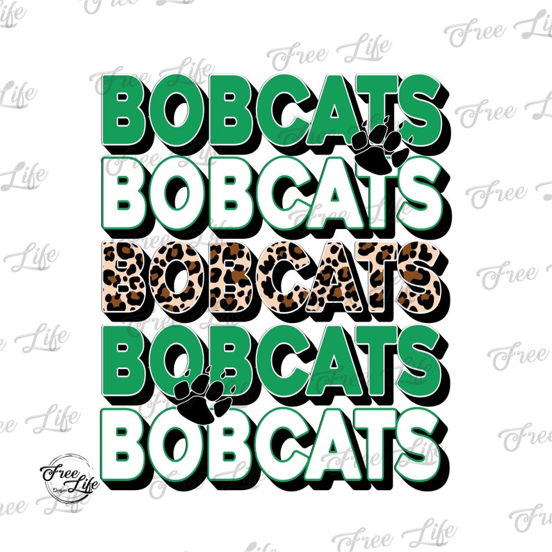 Bobcats PNG Download Green Bobcats Digital Art Download - Etsy