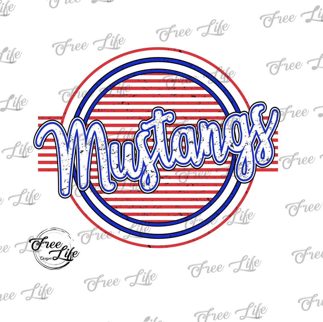Mustangs PNG Download, Mustangs School Mascot Png, Red and Blue ...