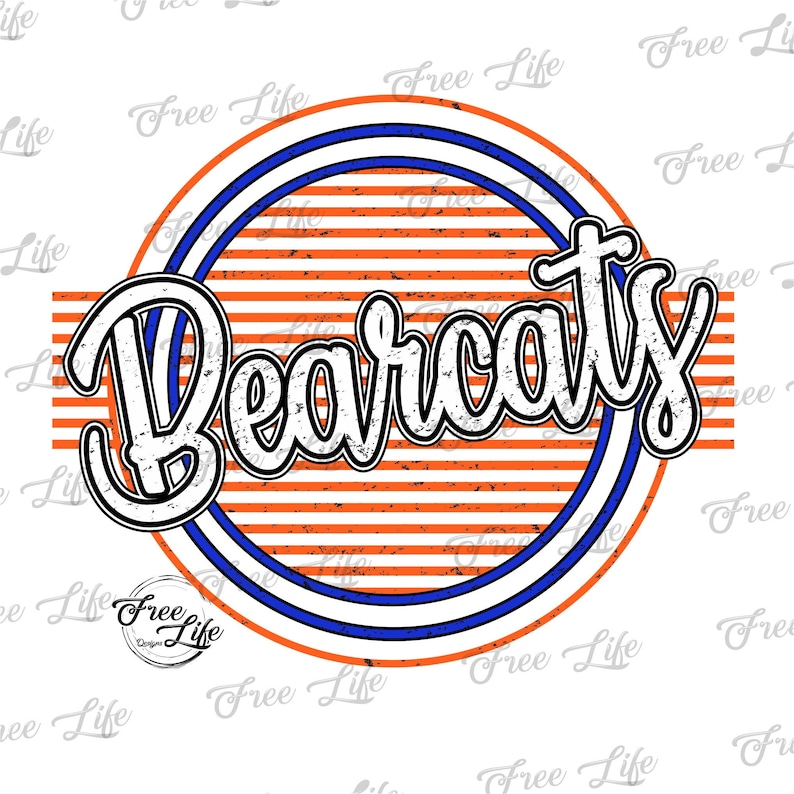 Bearcats PNG Download Orange and Blue Bearcats School Mascot - Etsy