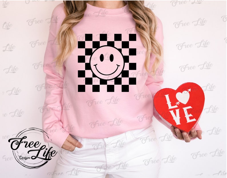 Checkered Smiley PNG Smiley Digital Art Download Smile PNG - Etsy