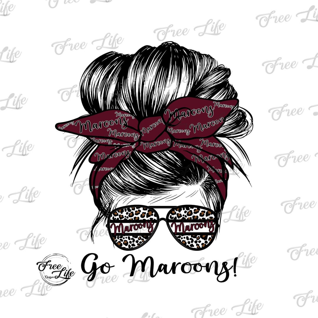 Maroons PNG Download, Maroons Messy Bun Digital Download, Maroons ...