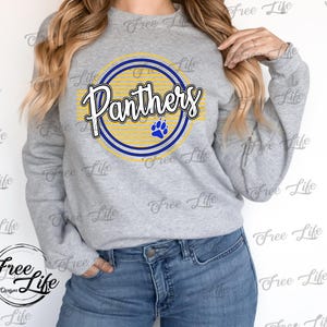 Panthers PNG Download, Yellow and Blue Panthers School Mascot Png ...