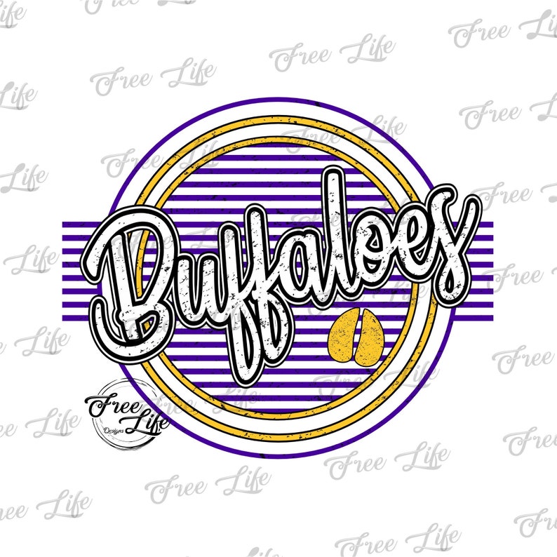 Buffaloes PNG, Purple and Gold Buffaloes Digital Art Download ...