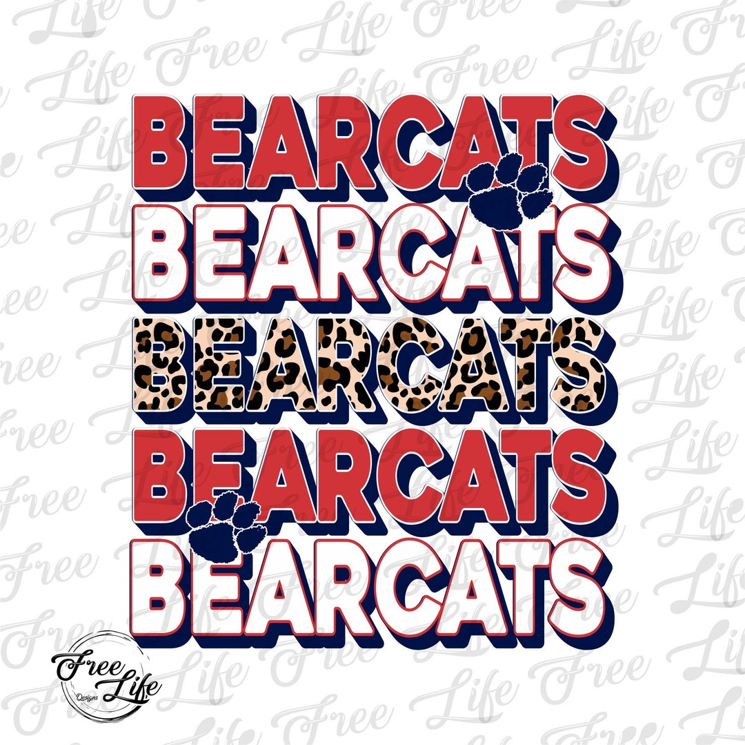 Bearcats PNG Download, Red, Navy and Leopard Bearcats School Mascot ...