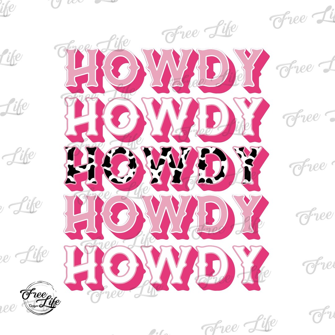Howdy PNG, Howdy Cow Print Digital Art Download, Pink Howdy Download ...
