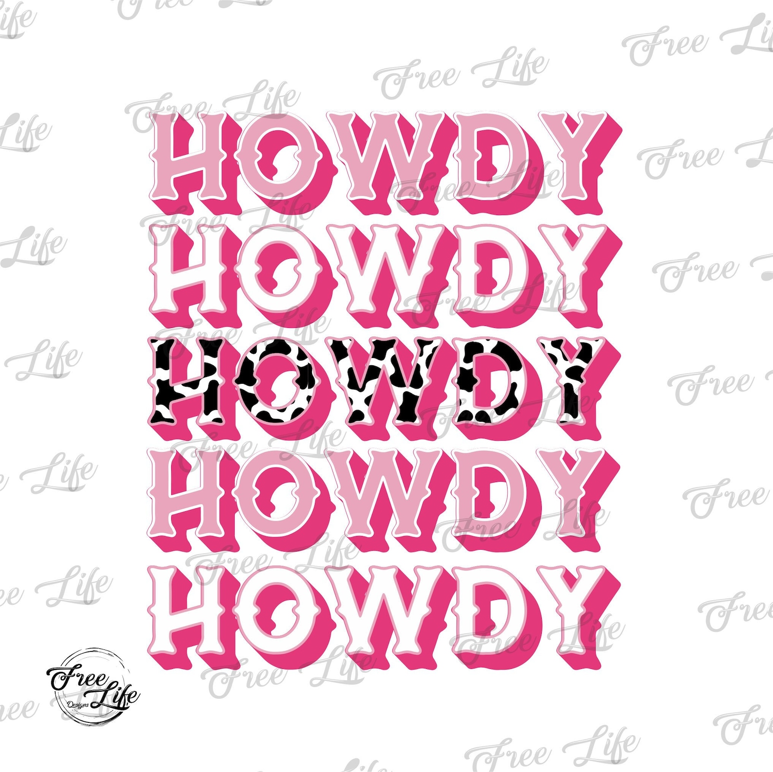 Howdy PNG, Howdy Cow Print Digital Art Download, Pink Howdy Download ...