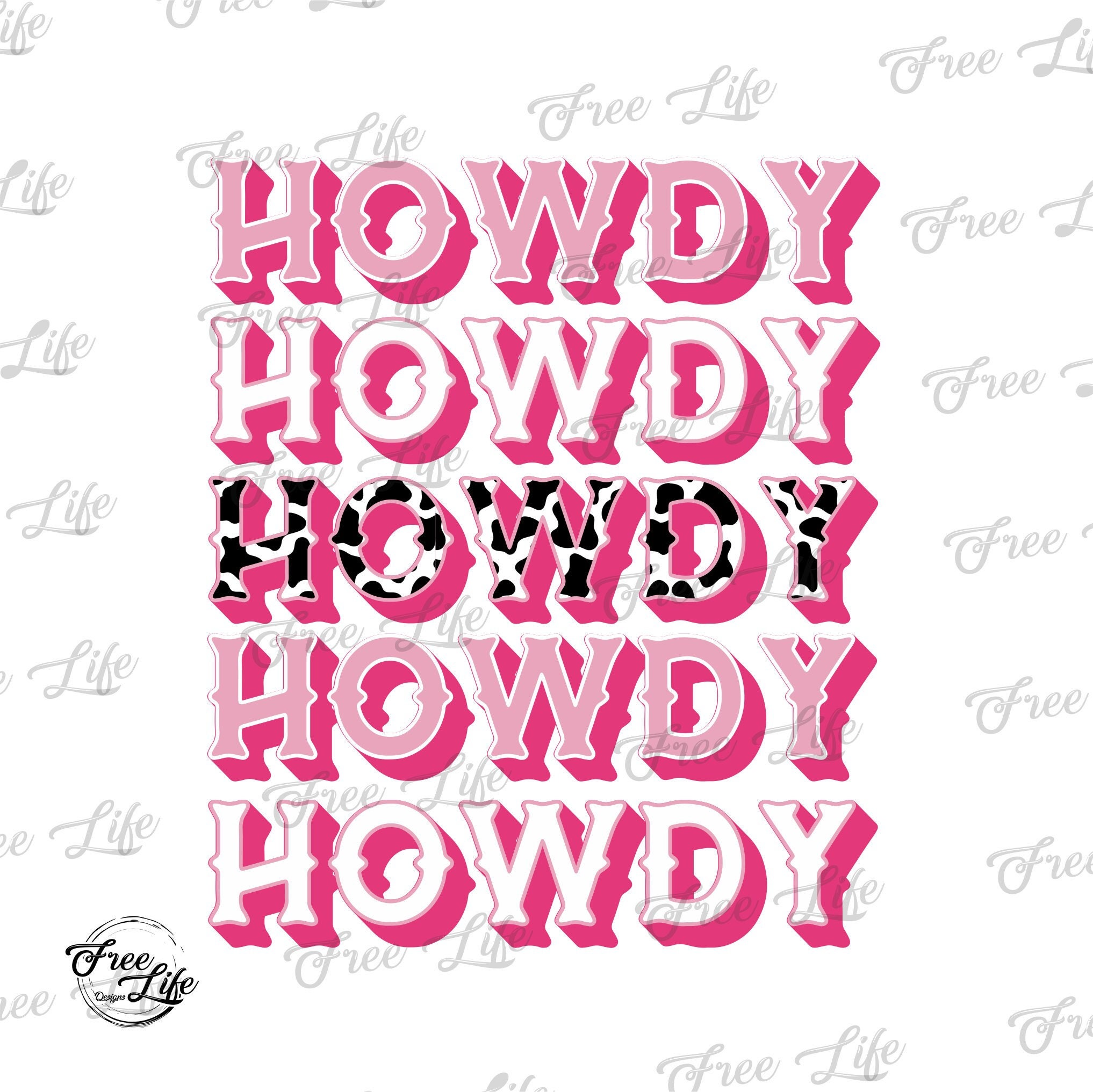 Howdy PNG, Howdy Cow Print Digital Art Download, Pink Howdy Download ...