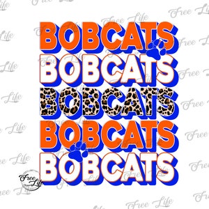 Bobcats PNG Download, Orange and Blue Bobcats Digital Art Download ...